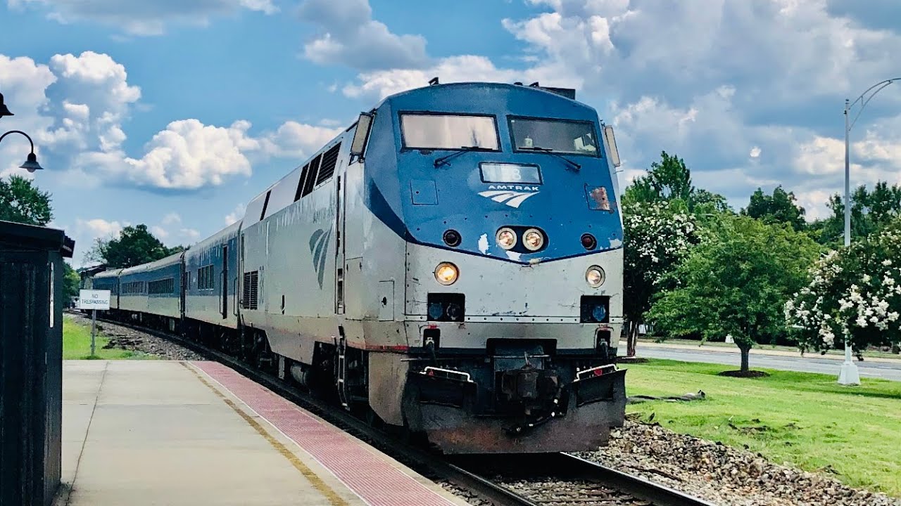 Amtrak 75 Arriving in Burlington NC 8-14-2024 - YouTube
