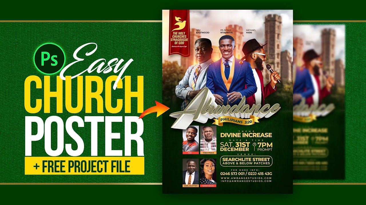 How to Design a Professional Church Flyer / Poster IN PHOTOSHOP - YouTube