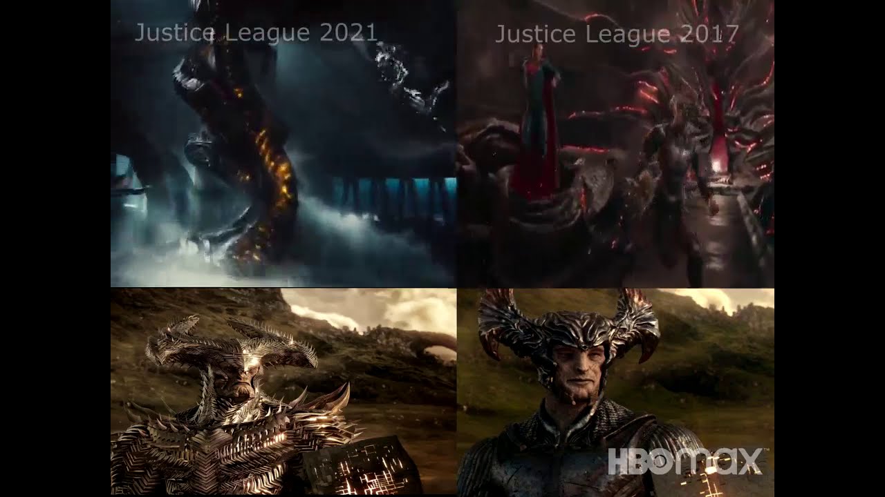 Justice League (2017) Justice League: Snyder Cut (2021) Comparison ...