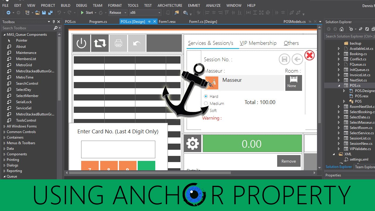 Using Anchor Property Winforms Quick Tuts Youtube