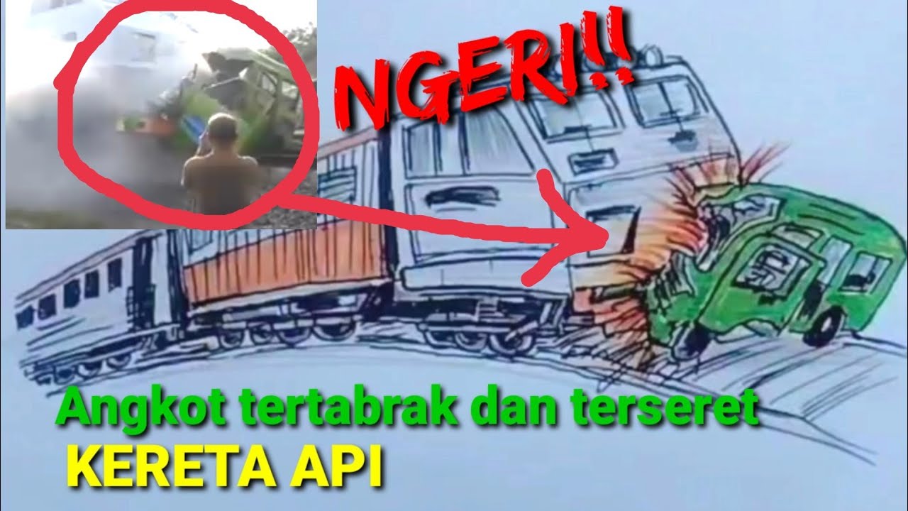 Mobil Angkot Hancur Kena Hantaman Kereta Api - Cara Menggambar - YouTube