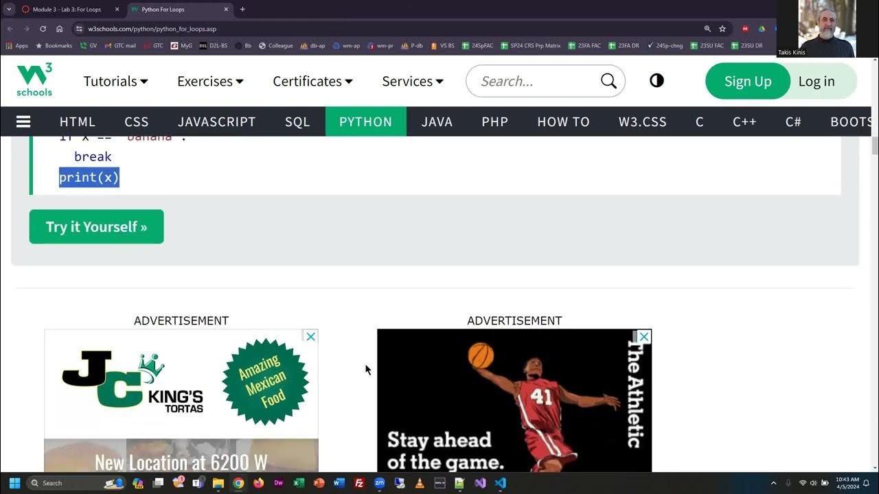 Python Programming - Module 3 Labs 3 & 4 - For Loops, Random Ints, Lists - Spring 2024 Term 2 ...
