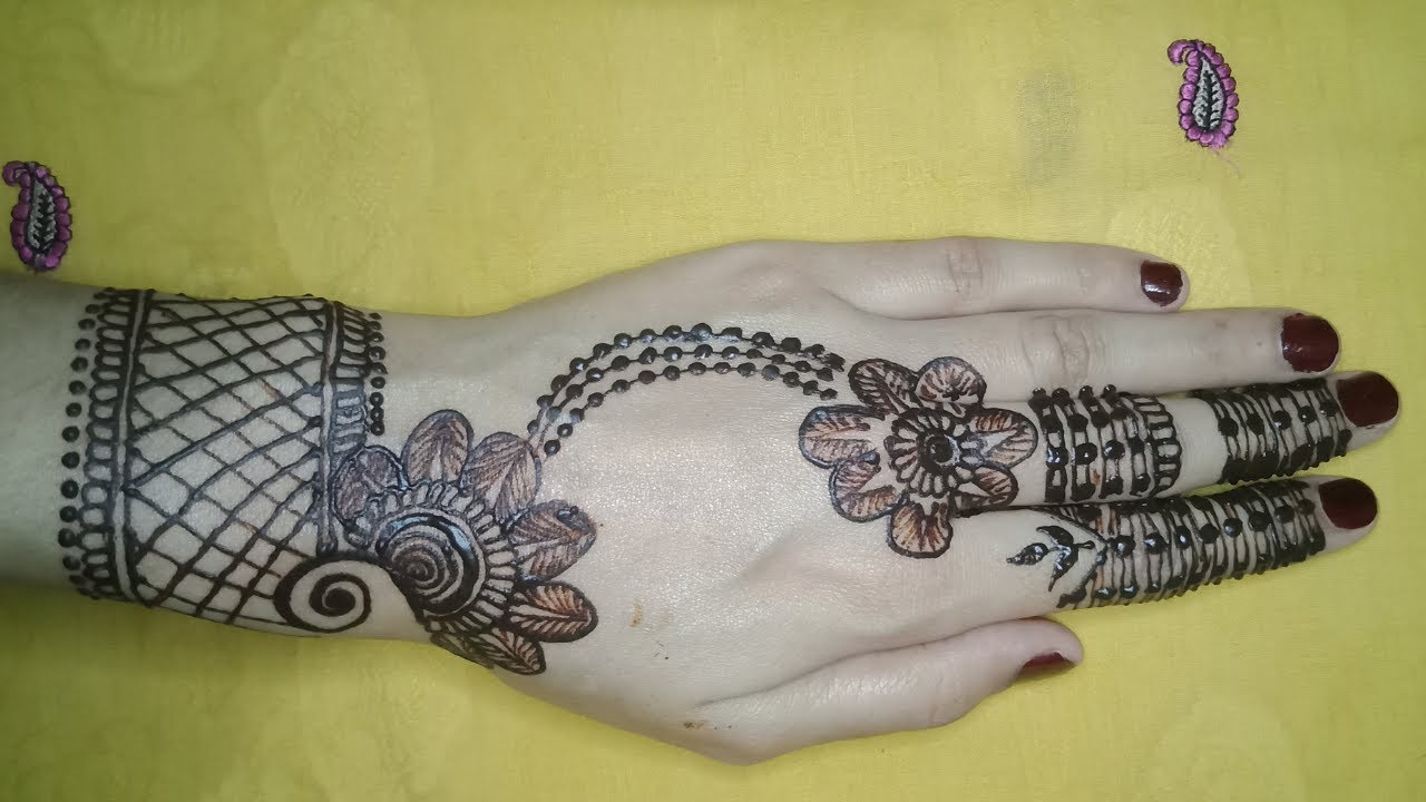 Arabic Mehndi Design for Left Hand Back Side || Simple Mehndi Designs ...
