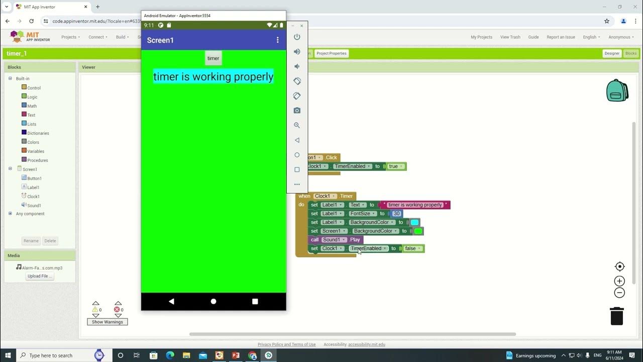 Timer || App Inventor 2 - YouTube
