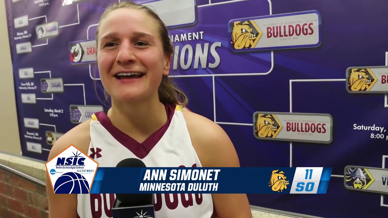Minnesota Duluth's Ann Simonet INT after #NSICTourney Semifinal - YouTube