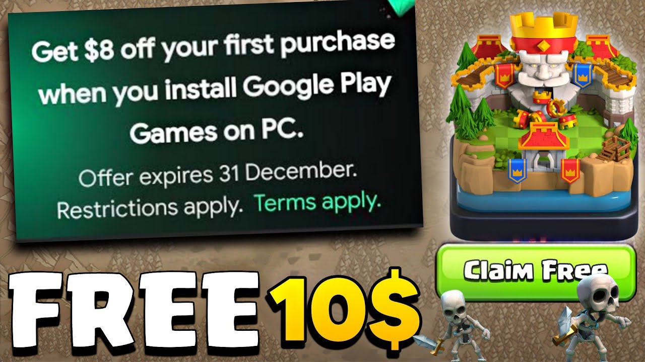 I Got FREE $10 in Clash of Clans with Google Special Offer - Google Play Games Beta PC Coc - YouTube