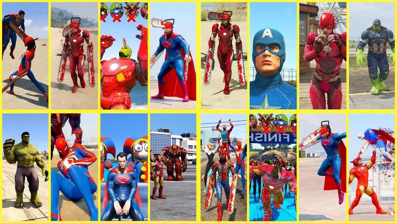 SUPERHERO MEGA BATTLE #402 MARVEL AND DC IRONMAN VS SPIDERMAN VS HULK ...