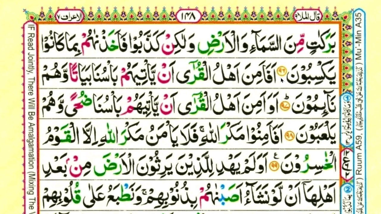 Learn Quran Surah Al Araf Ayat 96 to 107. Taleem Ul Islam and Quran ...