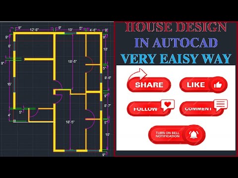 Create AutoCAD 2D House Plane & Design | Making a simple floor plan in ...