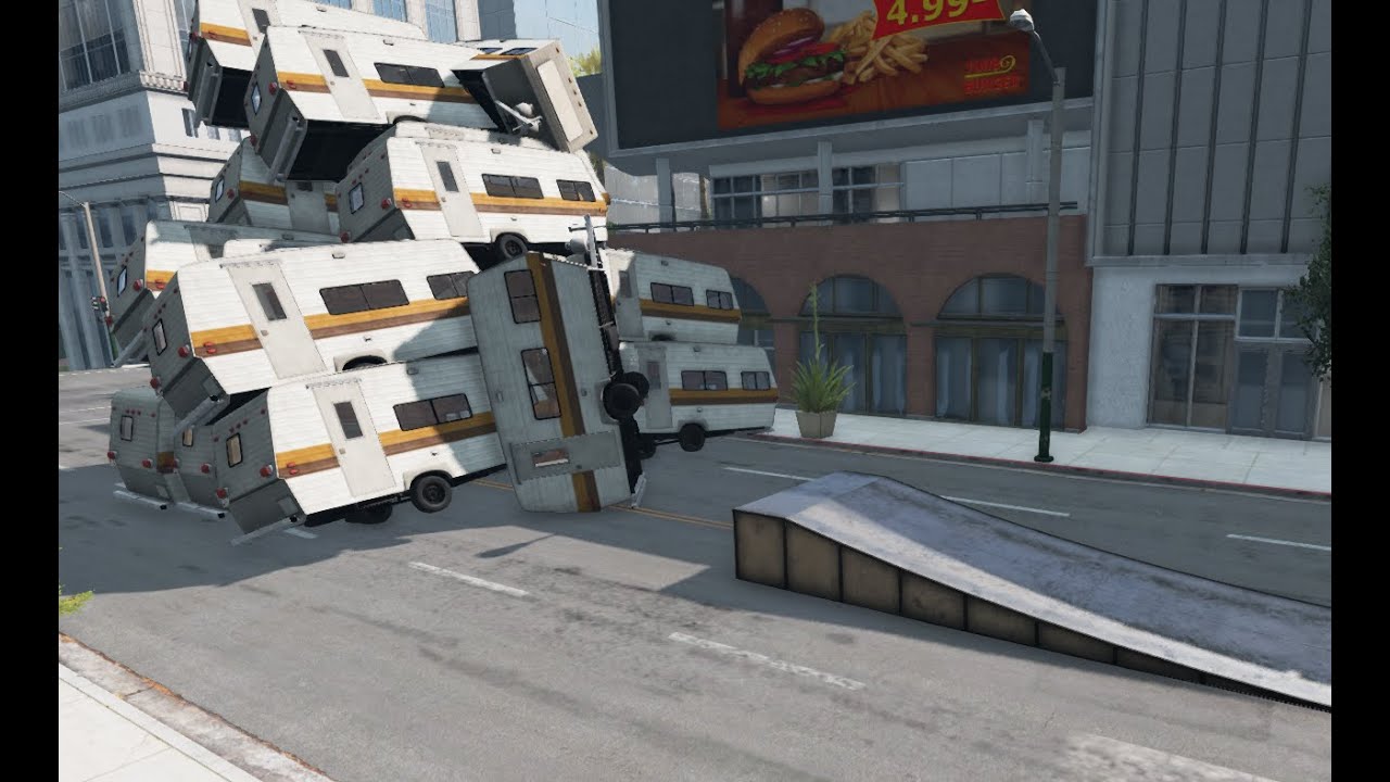 BeamNG.drive Caravan smash up part 1 - YouTube