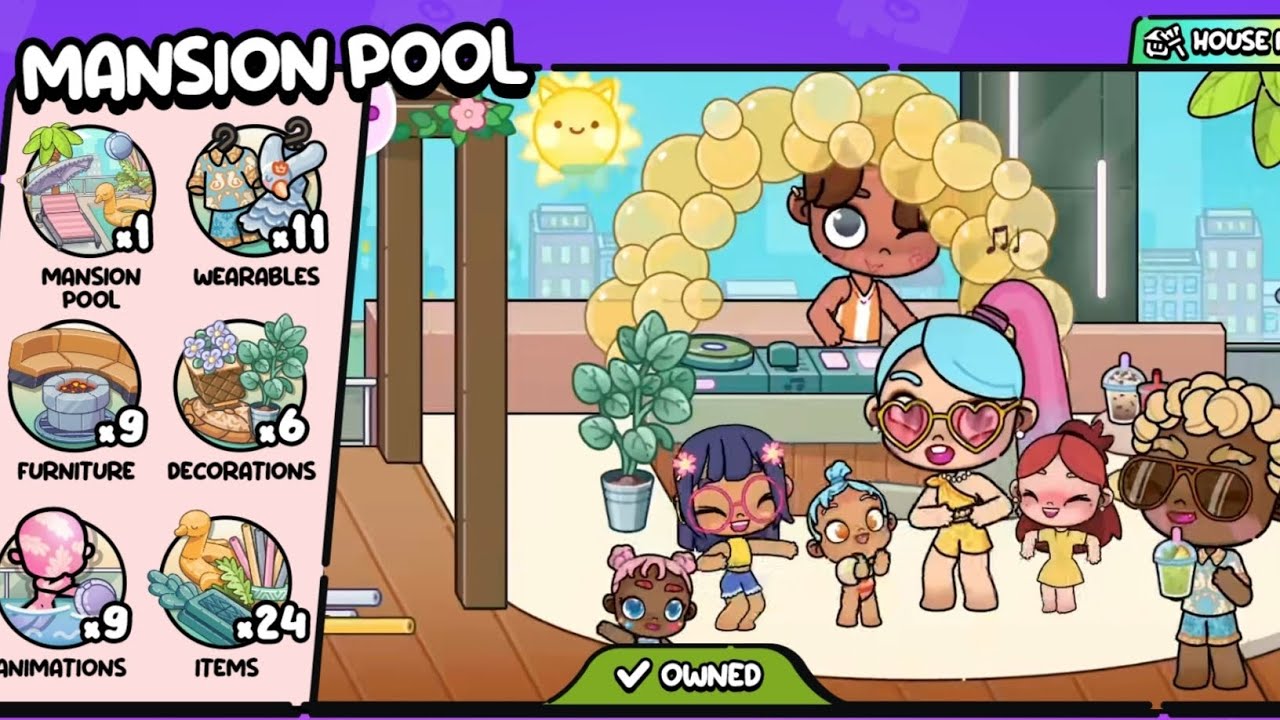 Pacote Pago Avatar World Mansion Pool/festa na Piscina - YouTube