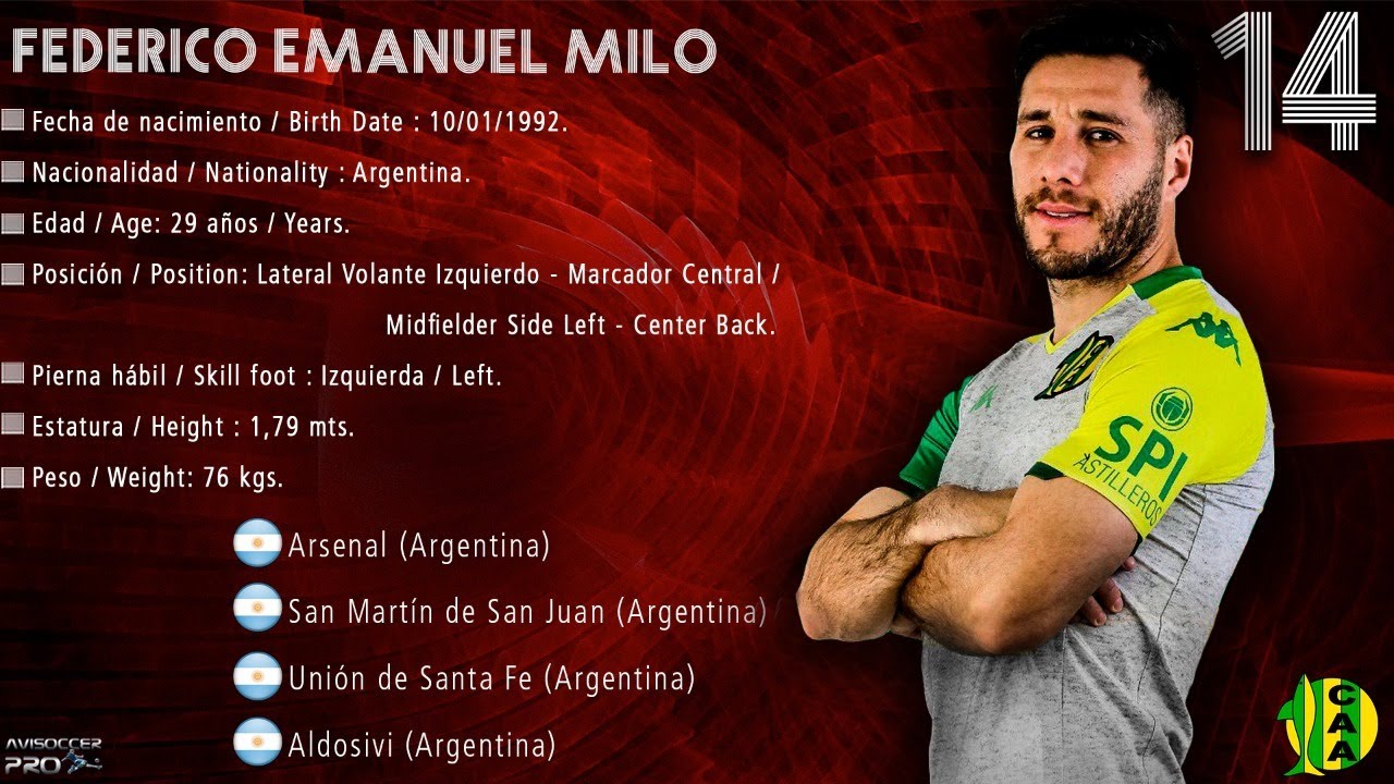 Federico Milo #14 // Marcador Central - Lateral Izq // Center Back ...