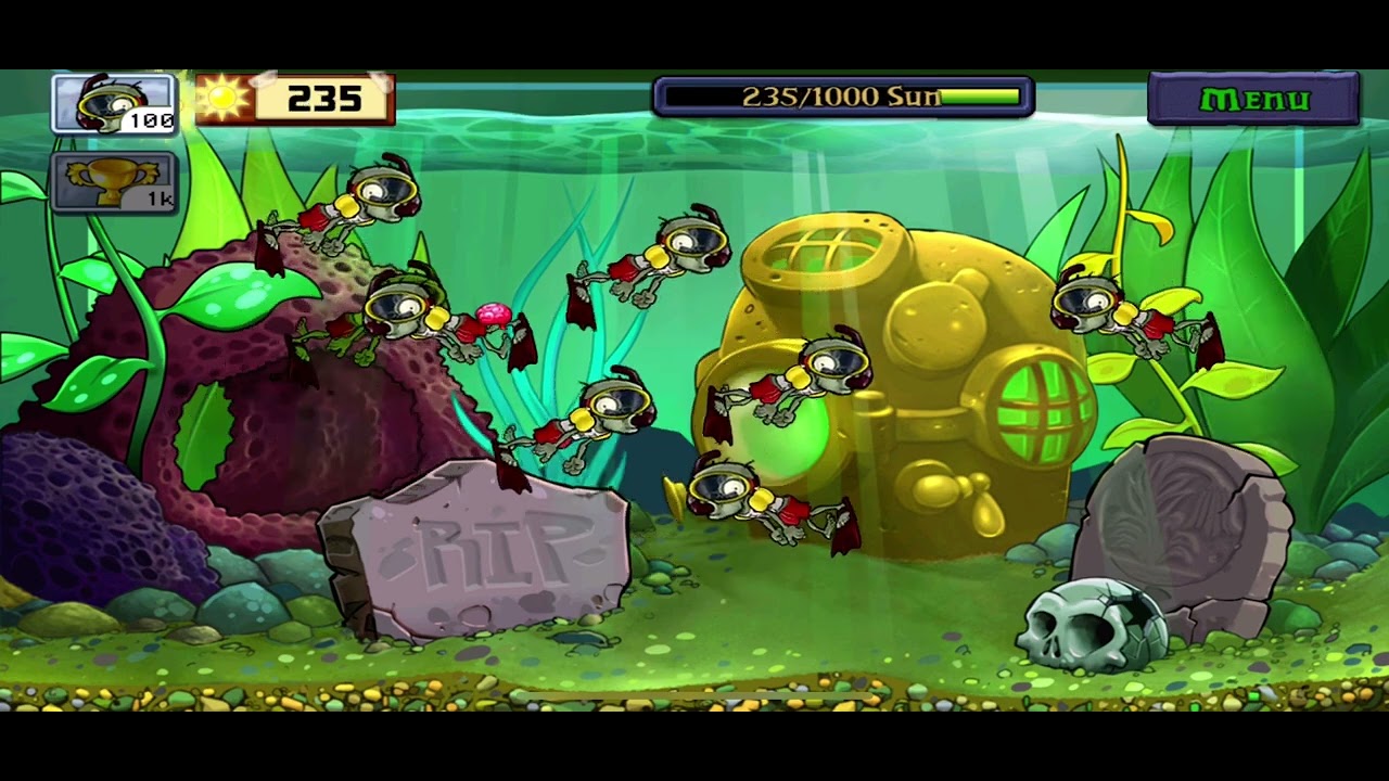 Plants vs. Zombies Mini Games - Zombiquarium - YouTube