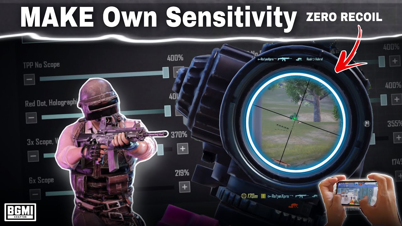 How to Make Own zero recoil sensitivity Settings BGMI & PUBGm | best sensitivity Low end High ...