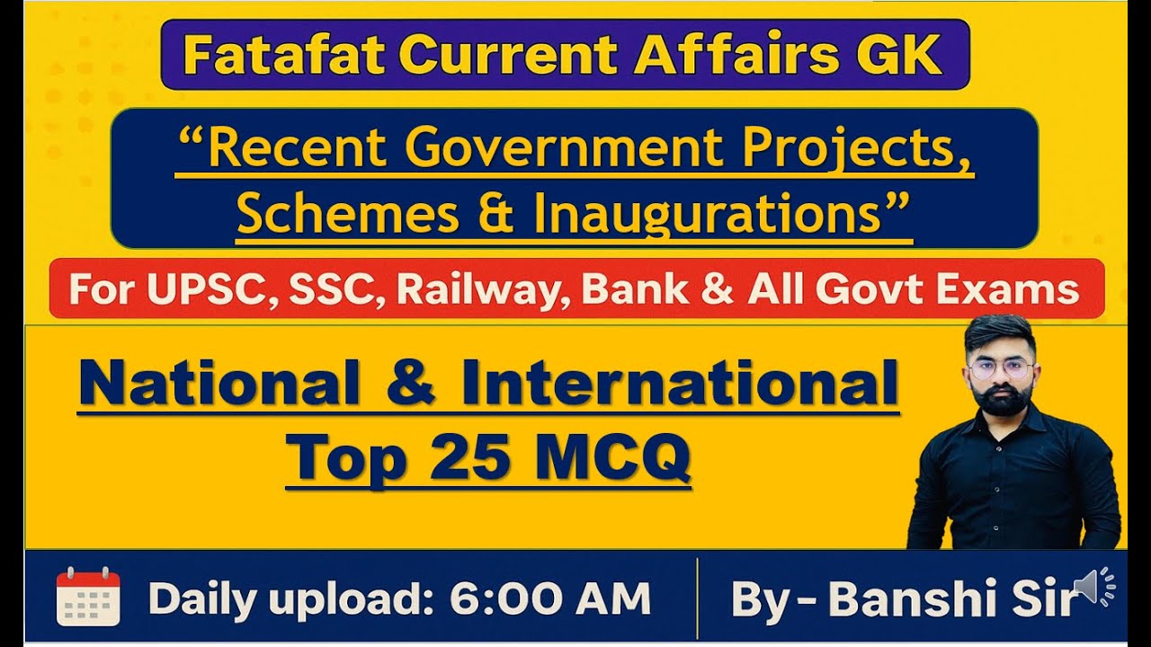 Recent Government Projects, Schemes & Inaugurations#currentaffairs # ...