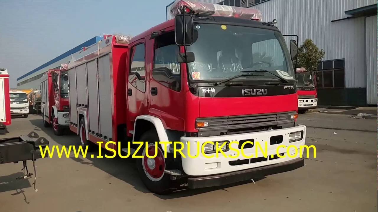 Myanmar custom made Isuzu Fire Engine with Foam and water tanker - YouTube