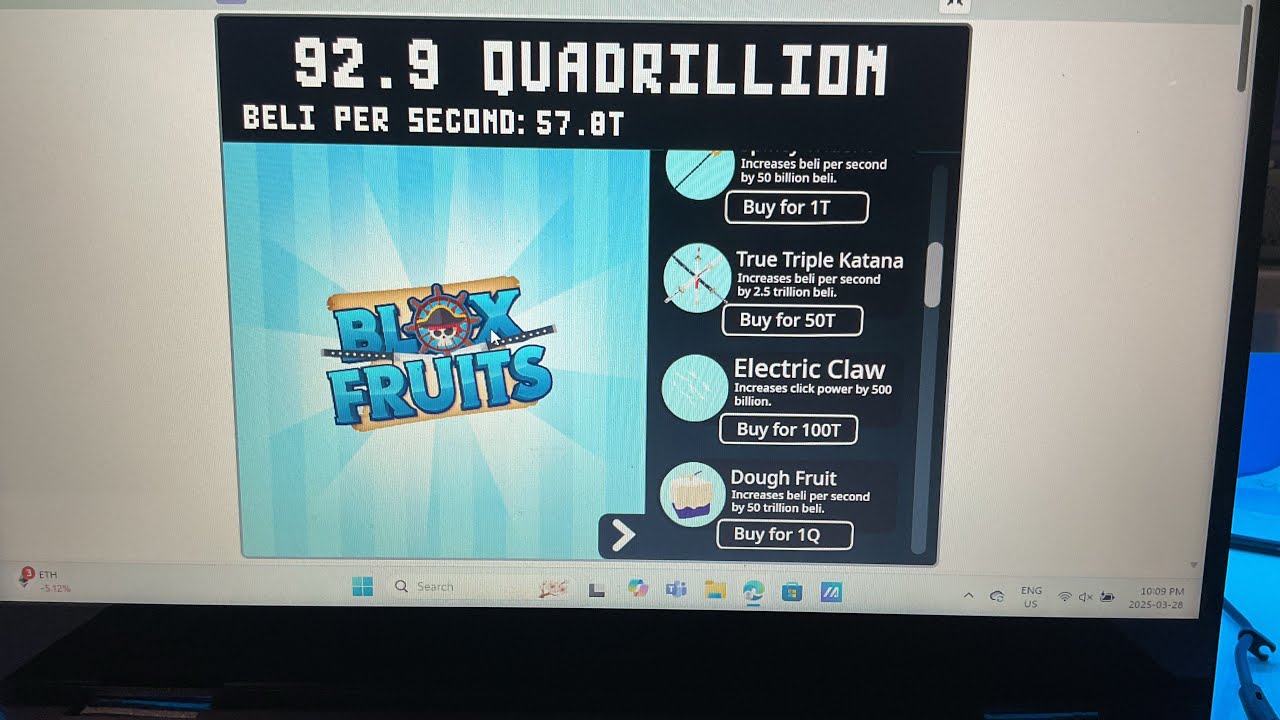 Playing blox fruit clicker on scratch - YouTube