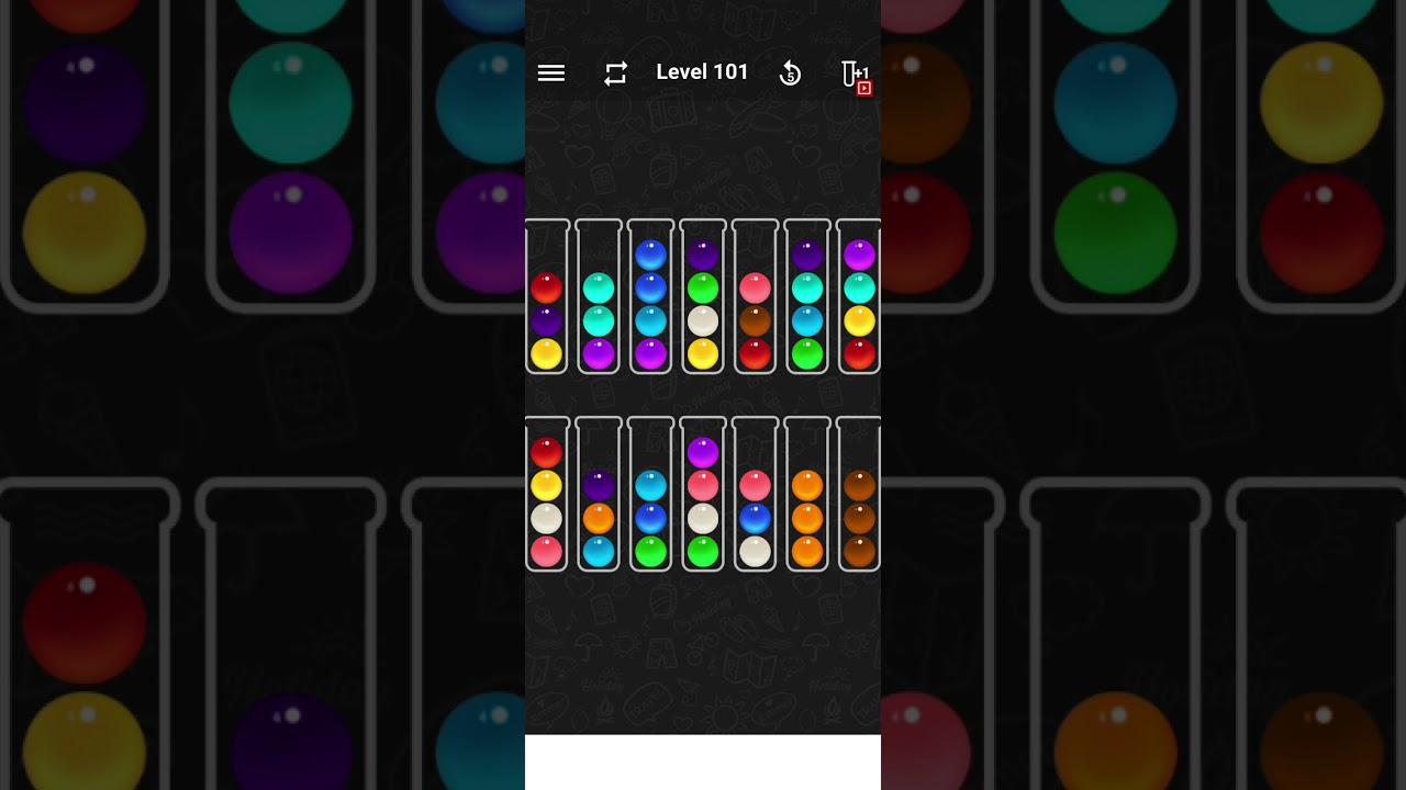 Ball sort color water puzzle level 101 - YouTube