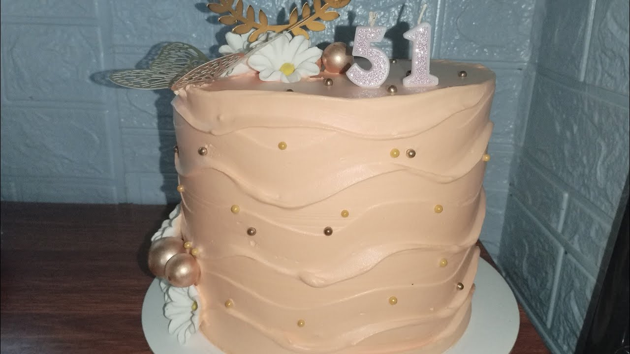 SIMPLE AND EASY TO MAKE WAVE EFFECT ON CAKE DESIGN | My Own version # ...