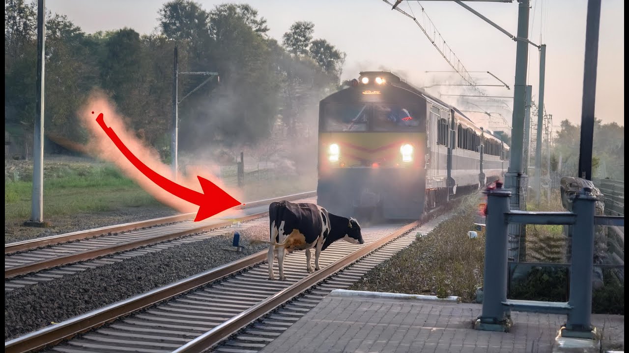 20 Shocking Moments When Animals Collided with Trains - YouTube