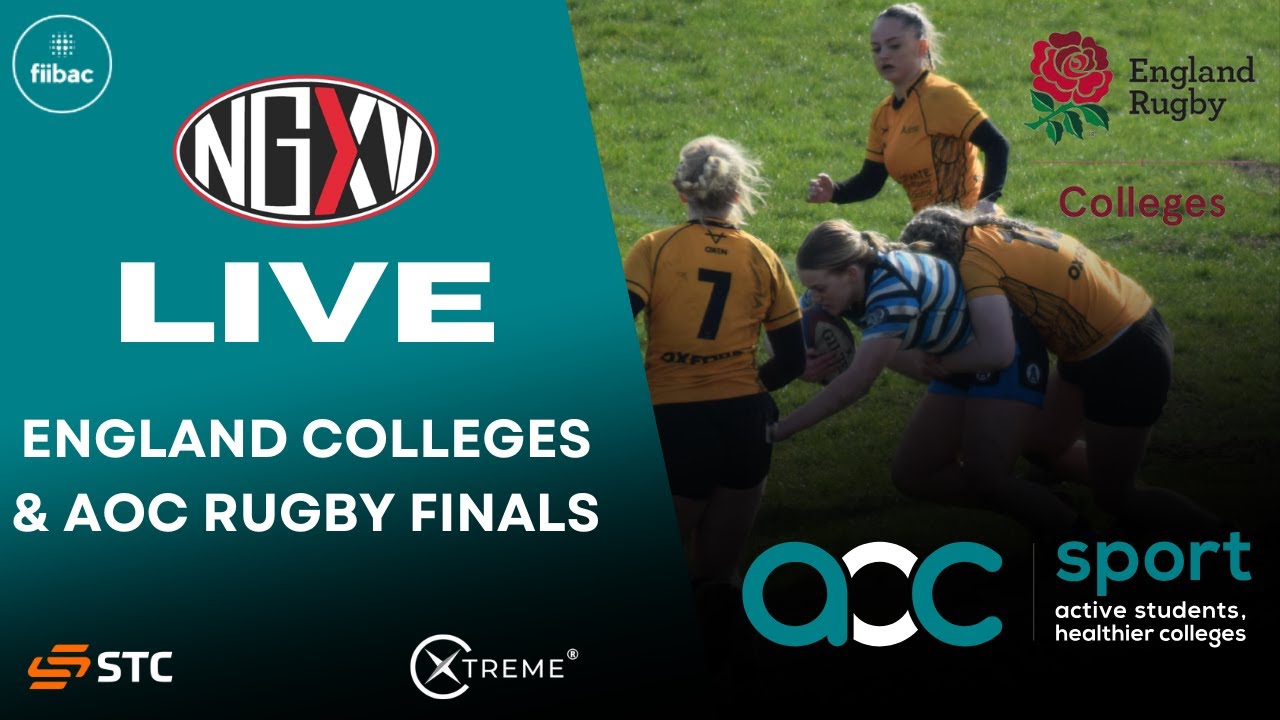 LIVE RUGBY: ENGLAND COLLEGES & AOC RUGBY FINALS | LIVE FROM WALSALL RFC ...