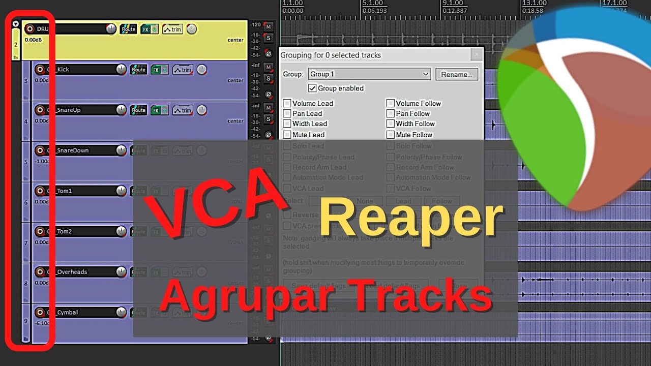 VCA GROUPING - DIFERENTES MANEIRAS DE AGRUPAR AS TRACKS NO REAPER - YouTube