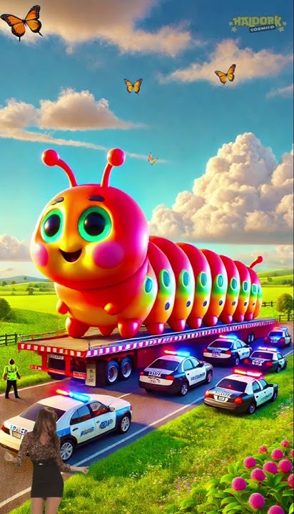 ️ 🐛🧡 Evolution of Caterpillar: Giant Orange on the Move 🚛 #cat #cute # ...