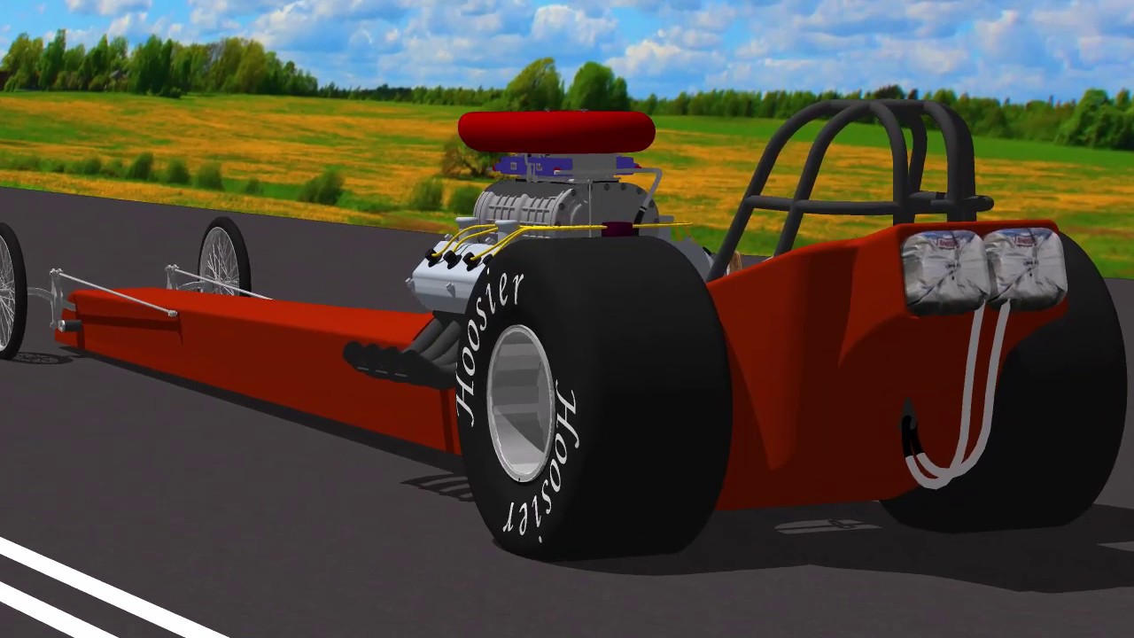 Vintage Top Fuel Rail Dragster Model 1 Animation 6 - YouTube