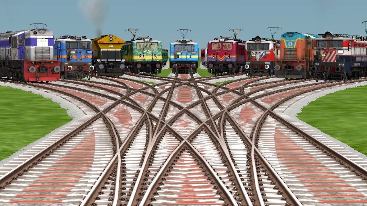 MORE REALISTIC TRAIN CROSSING ON BUMPY CURVED RAILROAD TRACKS | Train ...