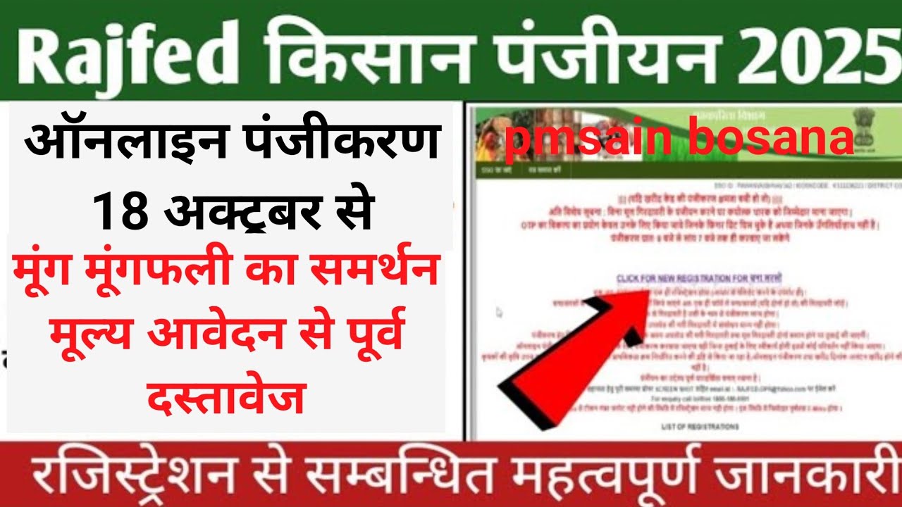 Rajfed online registration 2025,मूंगफली और मूंग का समर्थन मूल्य, मूंग ...