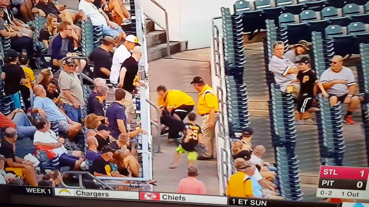 Adult steals ball from boy at Pirates baseball game - YouTube