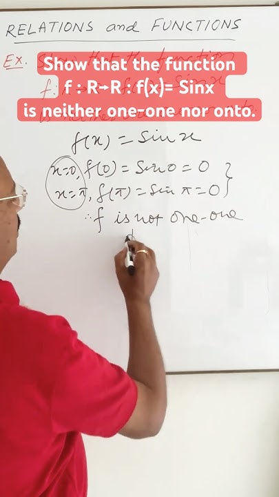Show that the function f : R→R : f(x)= Sinx is neither one-one nor onto. - YouTube