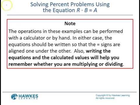 4.6 Solving Percent Problems using Proportions - YouTube