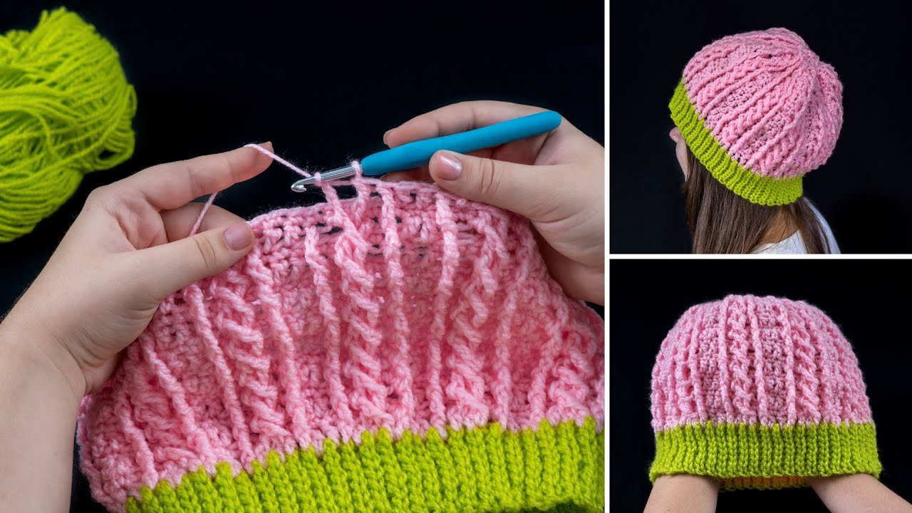 A simple crochet hat with the pattern “Braids” for beginners! - YouTube