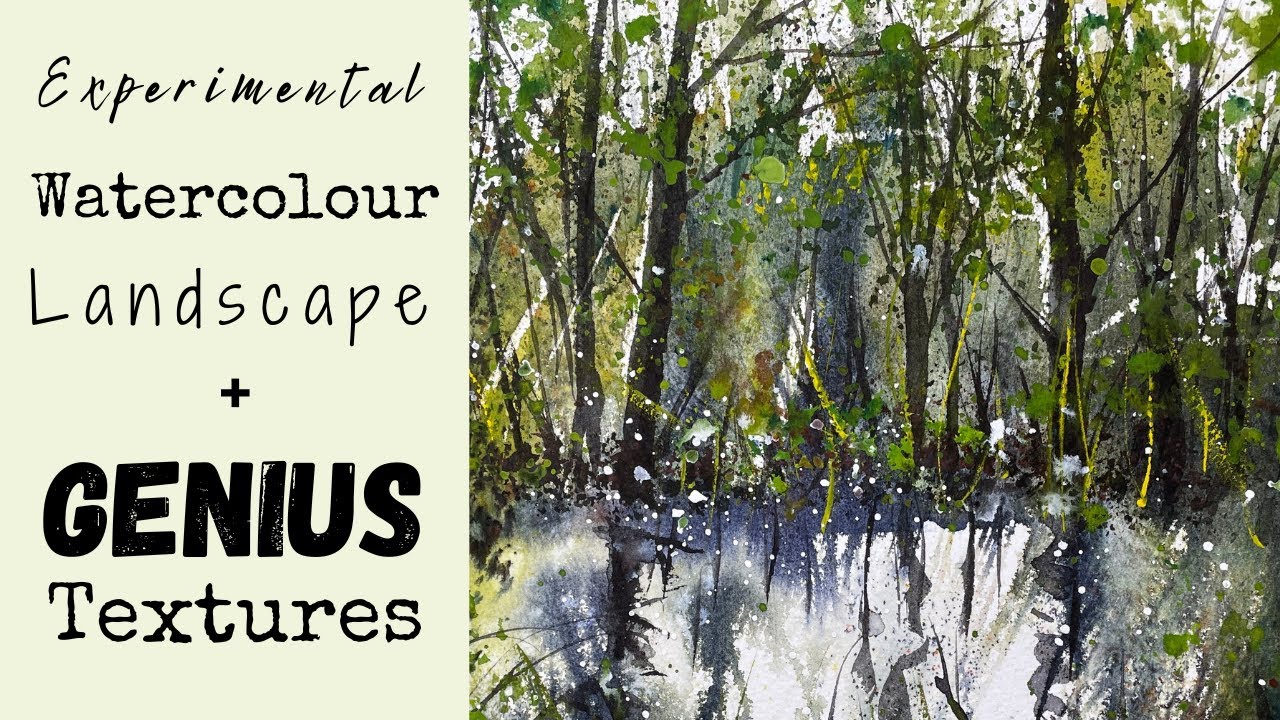 Experimental Watercolour Landscape + Genius Texture Hacks - YouTube