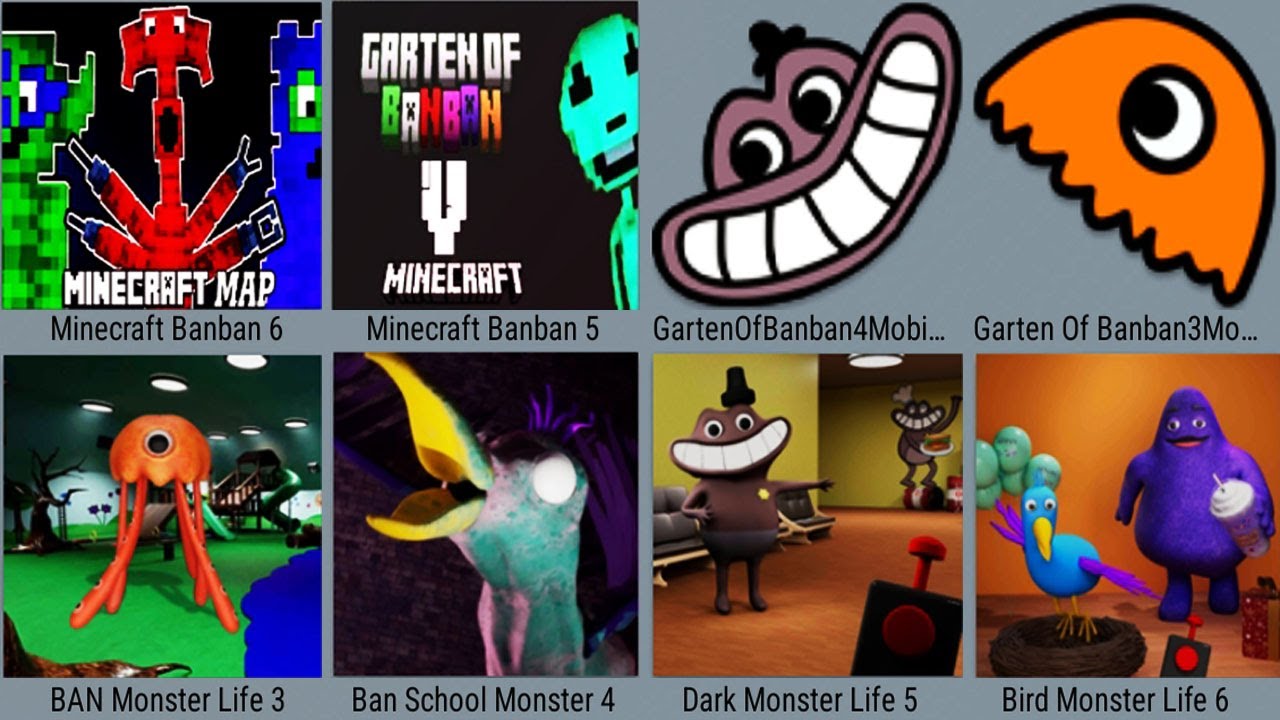 Garten Of Banban Minecraft 6+5 , Banban Mobile 4+3, Ban Monster 3 ...