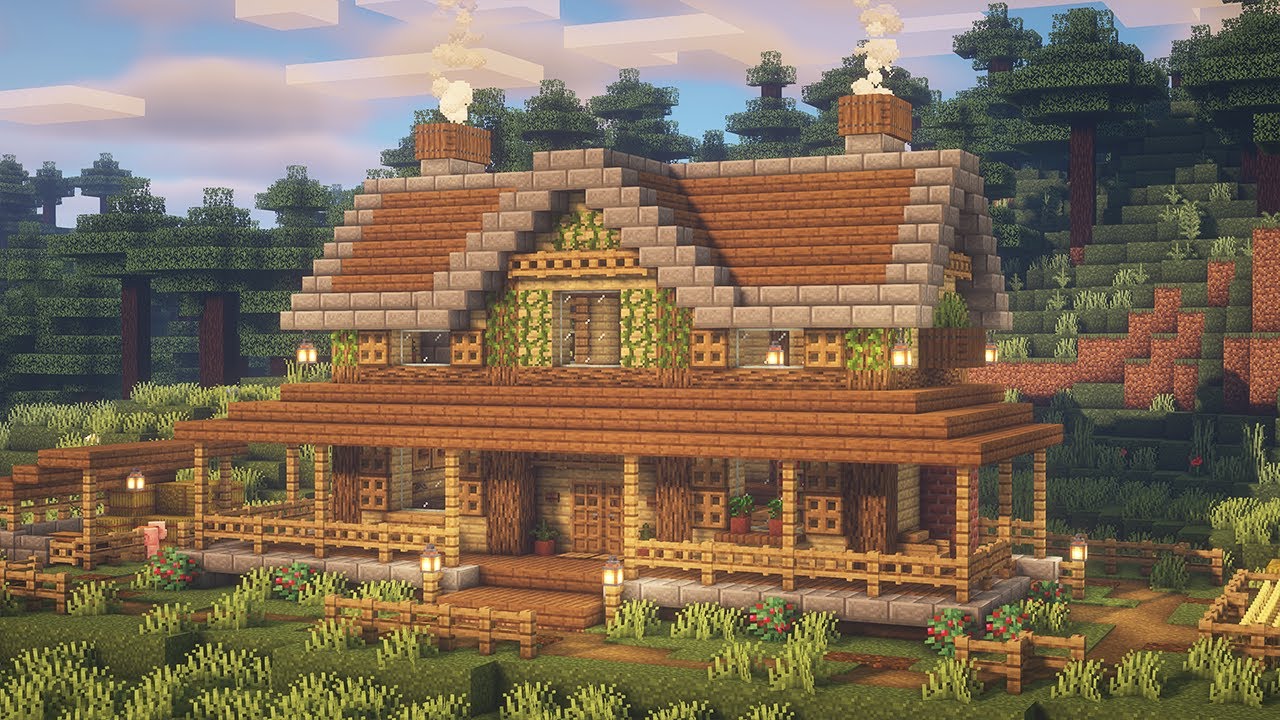 Minecraft | How To Build a Farmhouse | Tutorial - YouTube