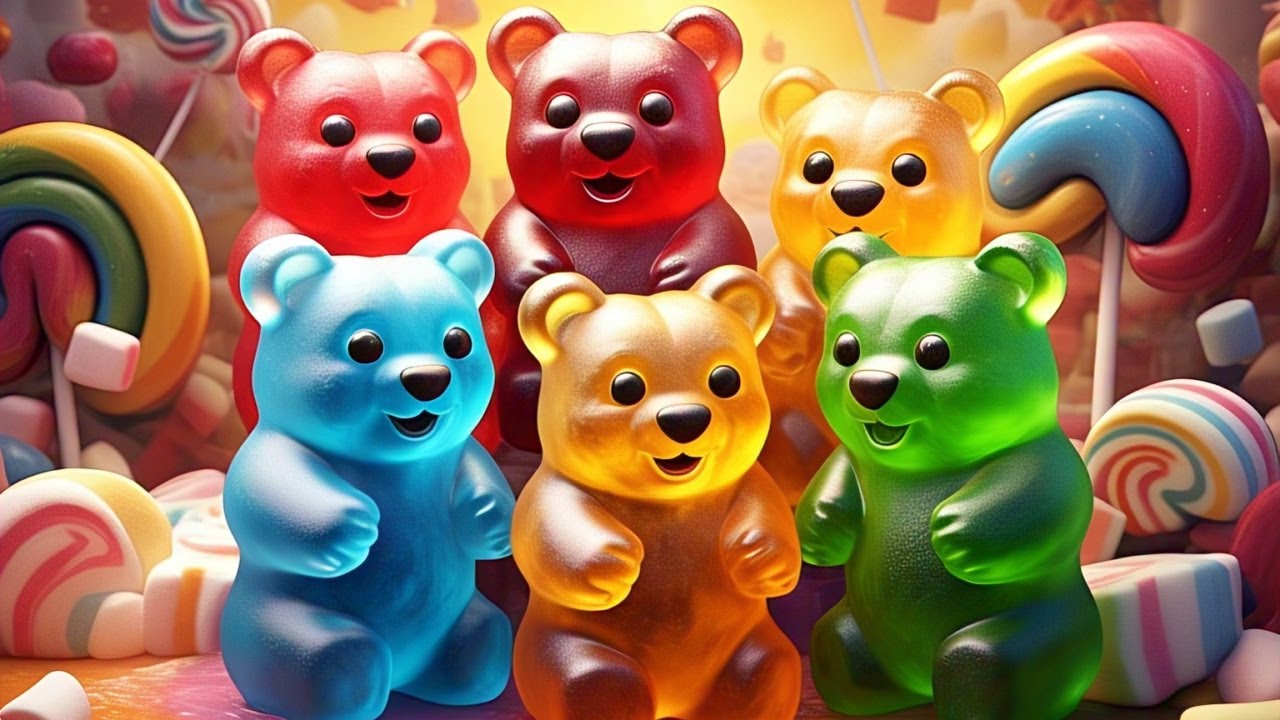 Five Little Gummy Bears | Cute Kids Song | Nursery Rhyme & Fun Dance ...
