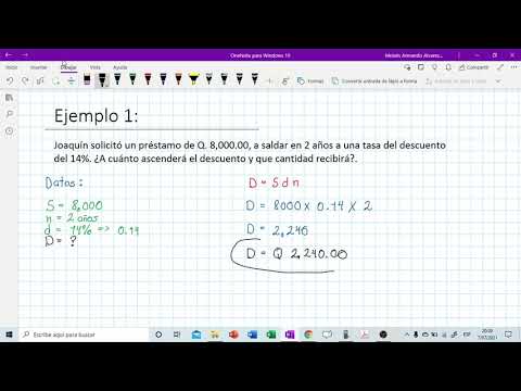 Descuento bancario, Ejemplo 1 y 2 - YouTube