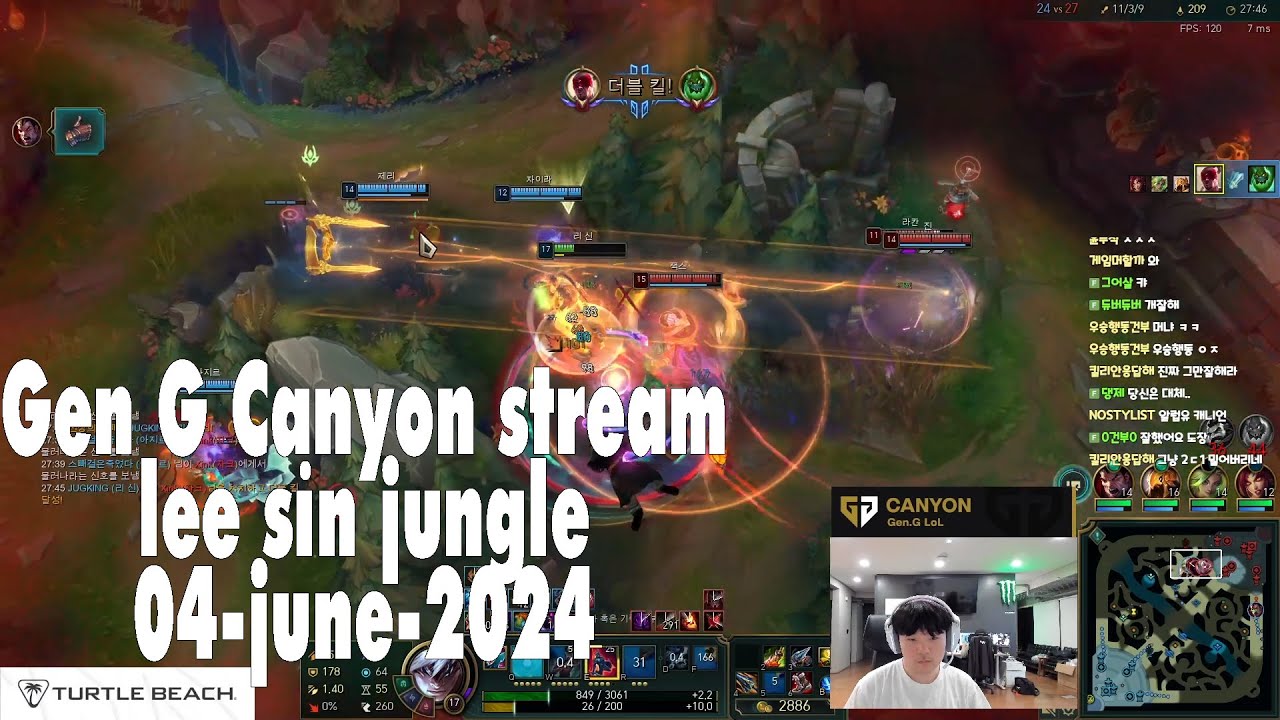 GEN G Canyon stream || leesin jungle 04-june-2024 - YouTube