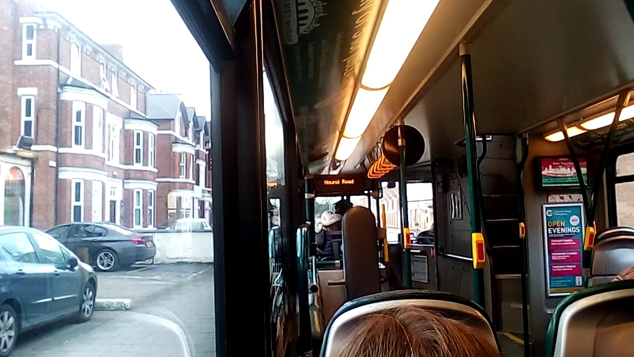 Green Line 6 Bus 952 from Edwalton,Wellins Lane to Nottingham Station ...