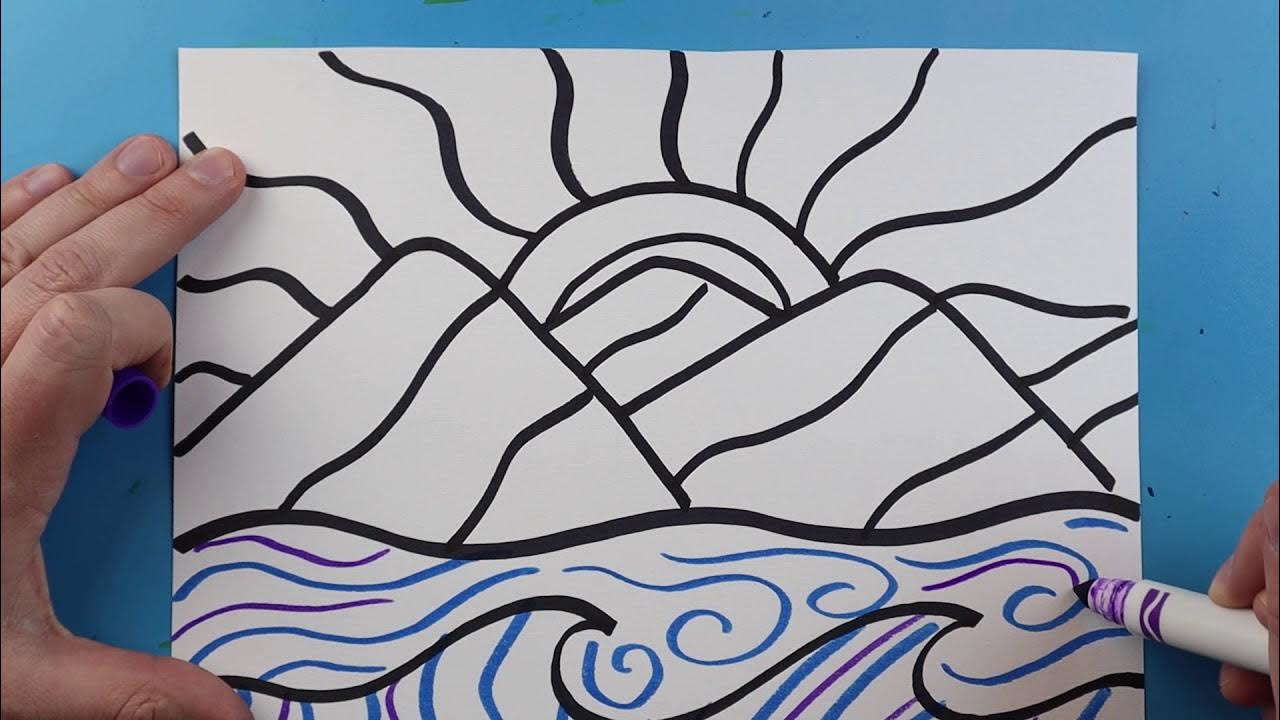 WARM COOL COLOR LANDSCAPE ART LESSON - YouTube