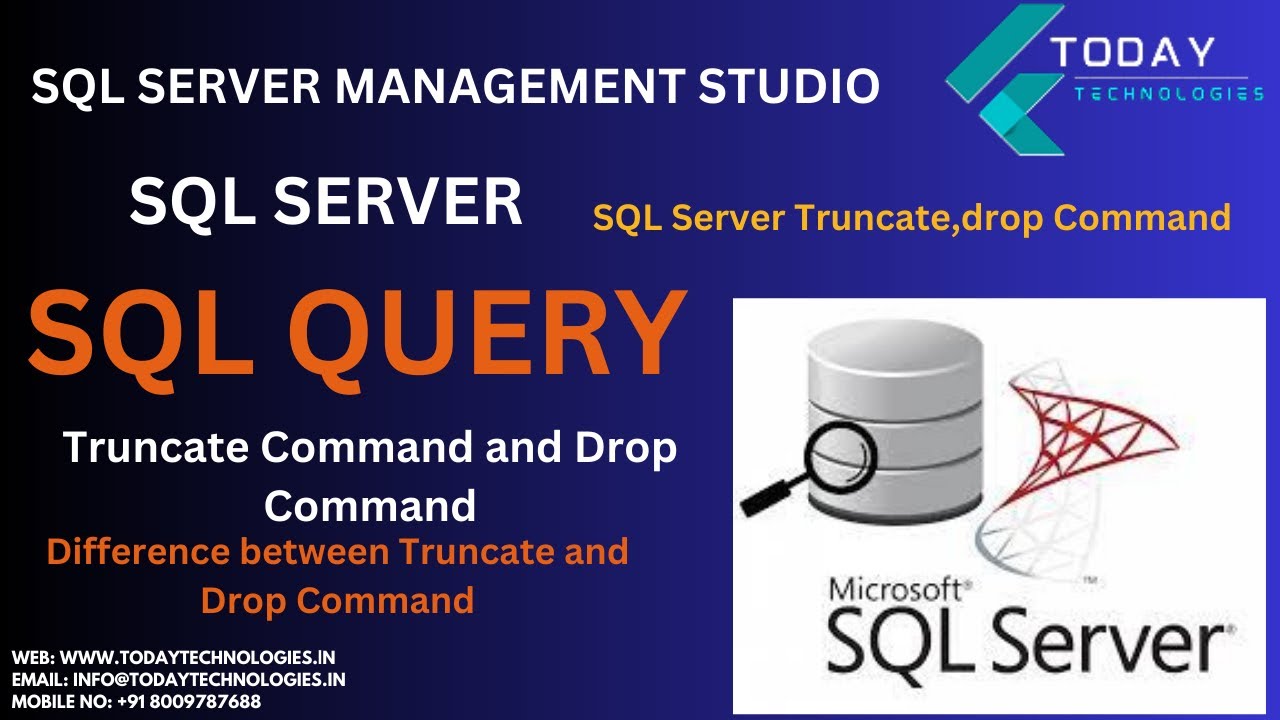 Sql Query Truncate And Drop Command Sql Server Database Ms Sql 9902