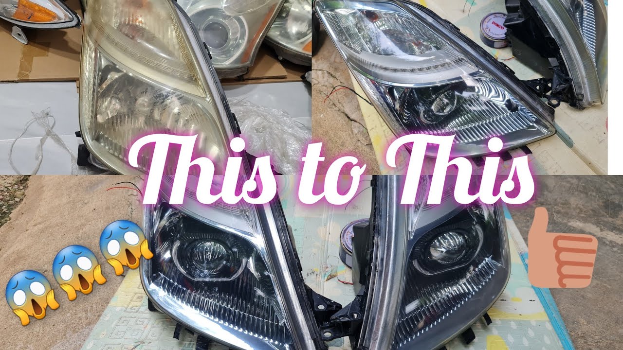 How to install LED Projector Len on toyota Prius gen2 headlamp by easy ...