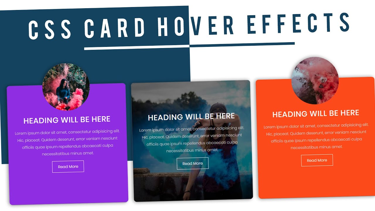 Css Card Hover Effects Html5 And Css3 Youtube