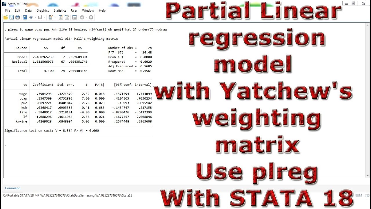 Partial Linear regression model with Yatchew's weighting matrix Use ...