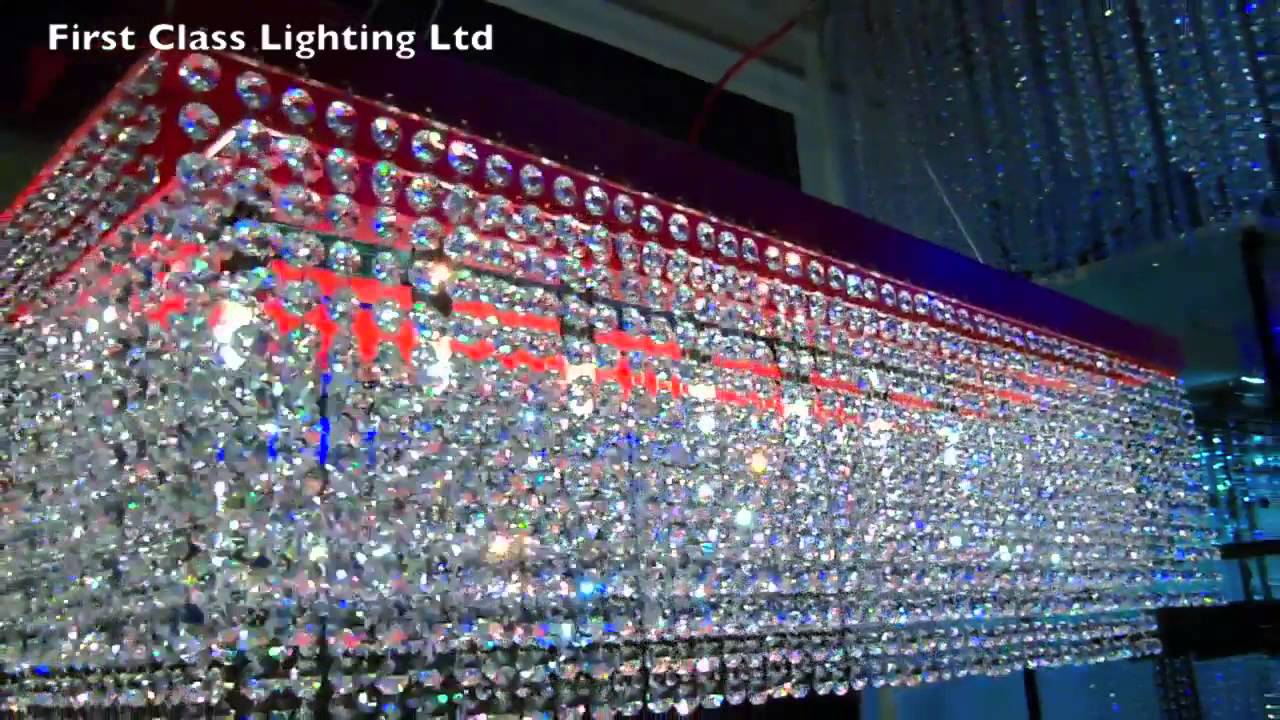 Made to measure, custom Made Rectangular red Crystal Chandelier By ...