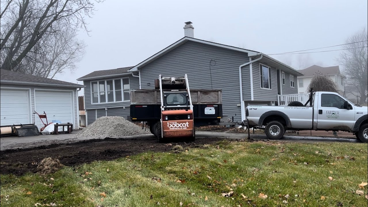 Building a TRAILER parking pad with my NEW SKID STEER! - YouTube
