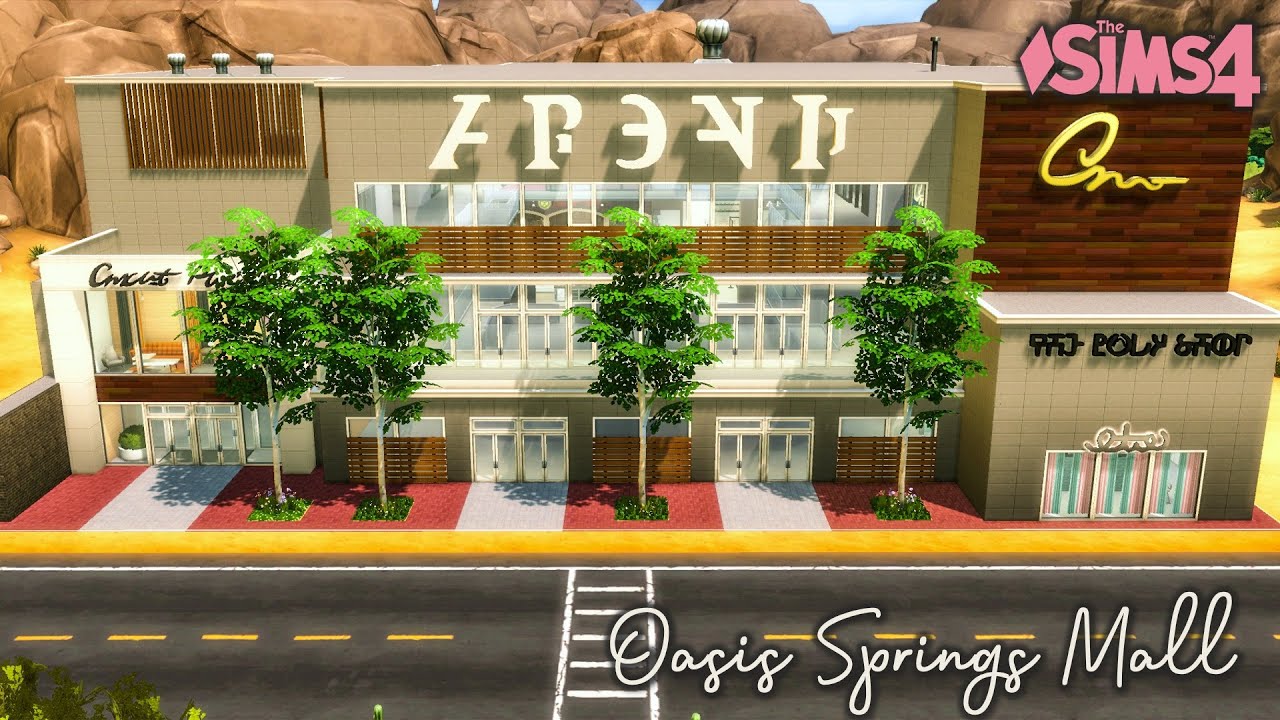 Oasis Springs Mall (Part 1): Restaurants | The Sims 4 Stop Motion Build ...