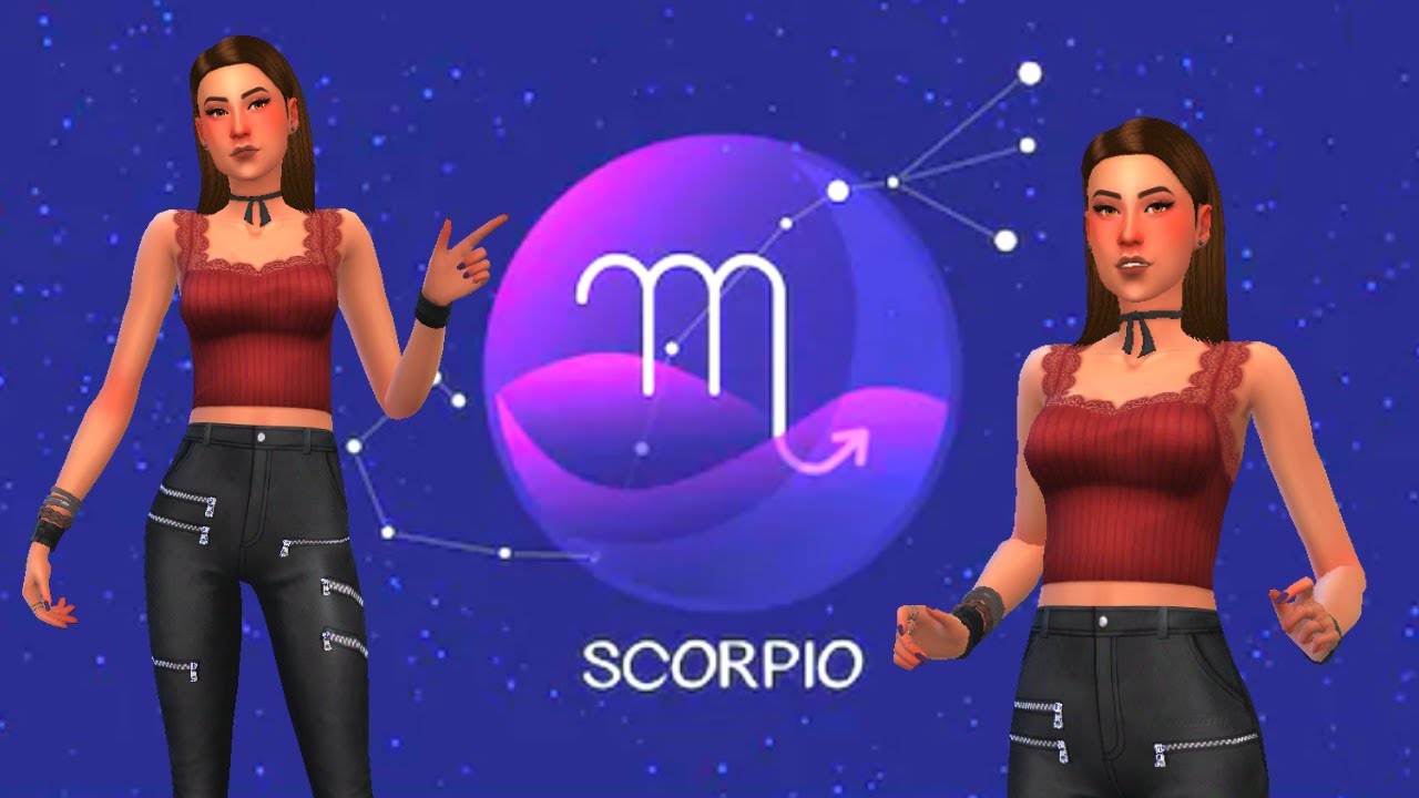 Scorpio - Sims 4 Zodiac Sign CAS (w/CC Links) - YouTube